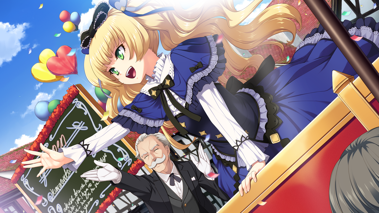 Safebooru - 1girl akuma musume no kanban ryouri benimura karu blonde hair breasts butler closed ...