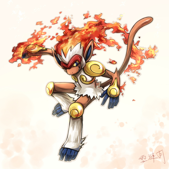 Safebooru - 00s angel31424 blue eyes fire grin infernape monkey ...