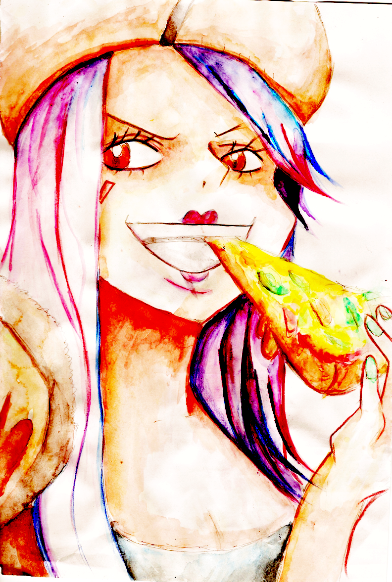 Safebooru - 1girl eating food hat jewelry bonney one piece piercing ...