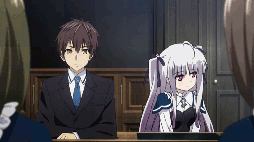 Safebooru - 1boy 1girl absolute duo animated animated gif brown hair ...