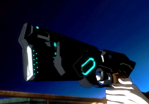 Safebooru - animated animated gif dominator (gun) gun handgun psycho ...