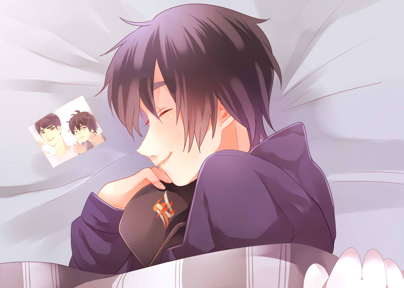 Safebooru - bed big hero 6 black hair brothers cap closed eyes disney ...