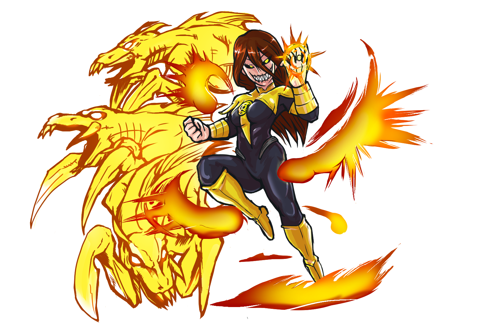 Safebooru - 1girl alien black sclera bodysuit boots dc comics green ...