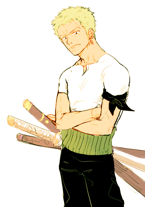 Safebooru - 1boy crossed arms green hair haramaki male focus one piece ...
