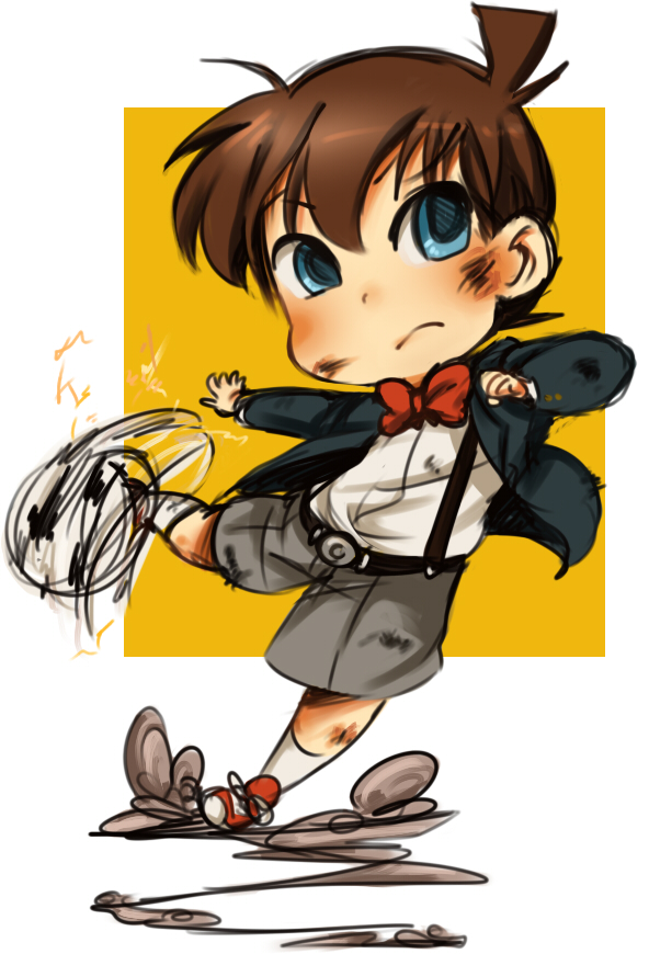 Safebooru - 1boy ball blue eyes bow bowtie brown hair edogawa conan ...