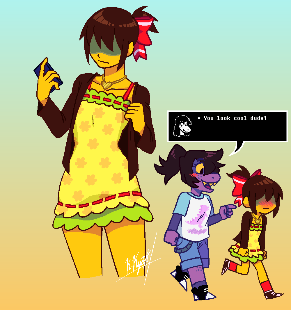 Safebooru - 1girl 1other alternate costume alternate hairstyle blue ...