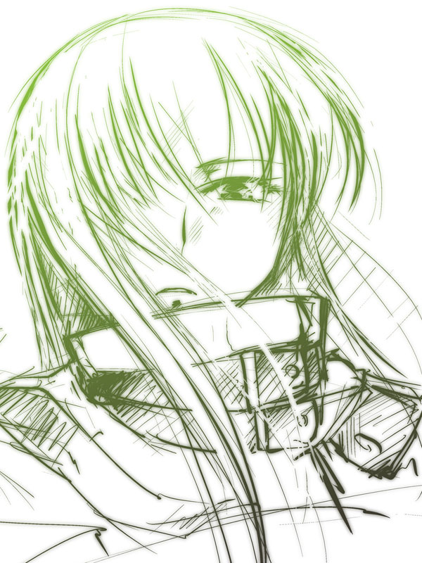 Safebooru - cc code geass gradient green green hair hair over one eye ...