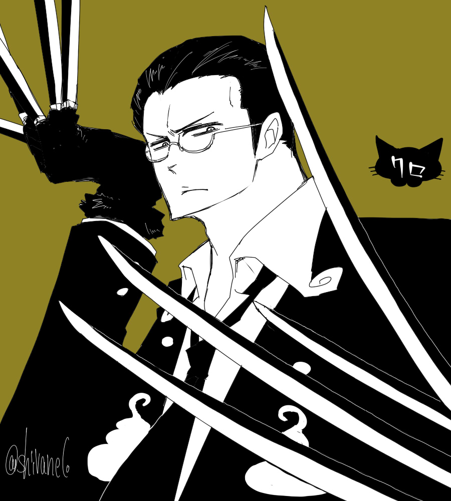 Safebooru - 1boy adjusting glasses captain kuro east blue glasses ...