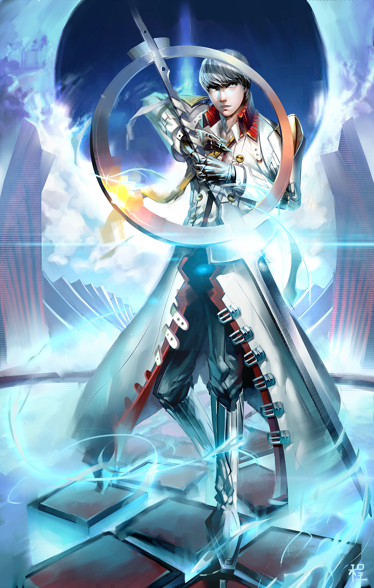 Safebooru - 1boy cosplay izanagi no okami narukami yuu olivier persona ...