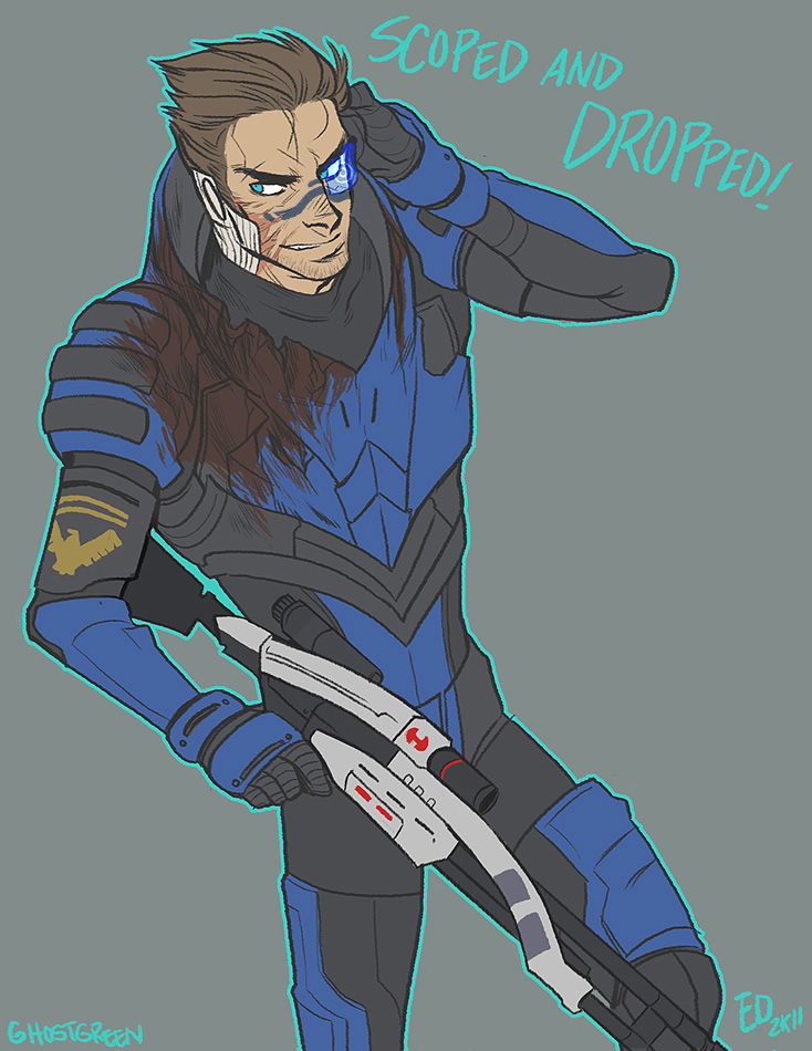 Safebooru - 1boy aqua eyes armor brown hair facepaint garrus vakarian ...