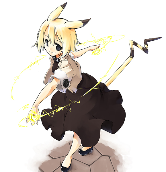 Safebooru - 1girl animal ears black eyes blonde hair collar electricity ...