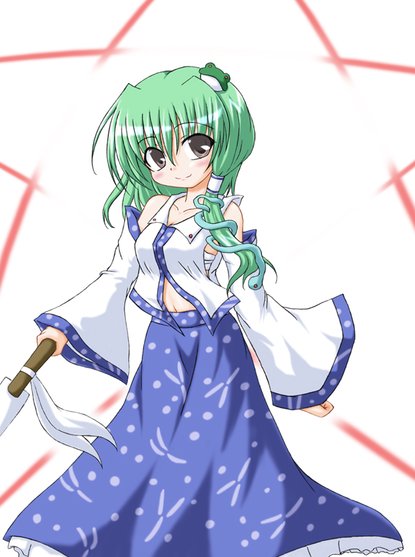 Safebooru - 1girl blush breasts brown eyes detached sleeves female frog ...