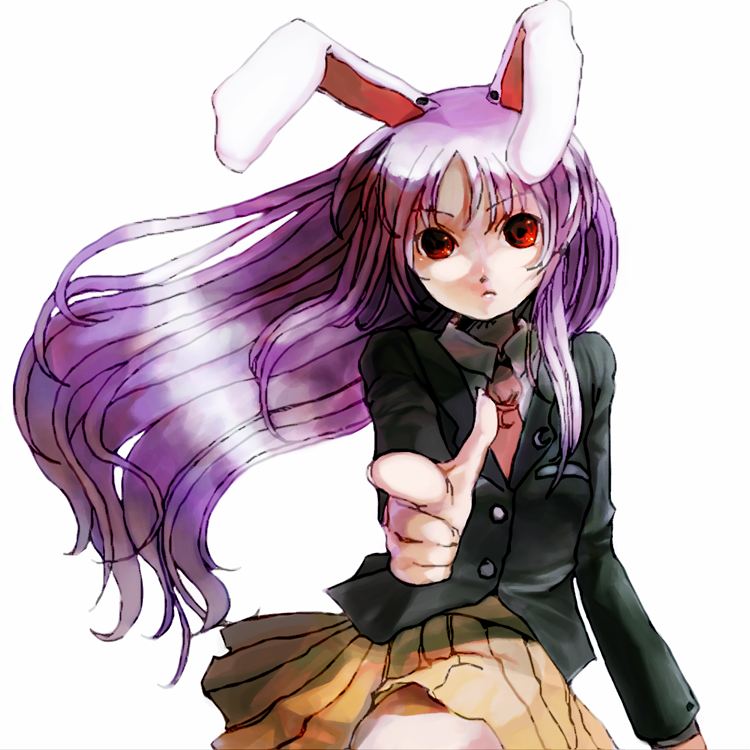 Safebooru - 1girl animal ears female finger gun rabbit ears reisen ...