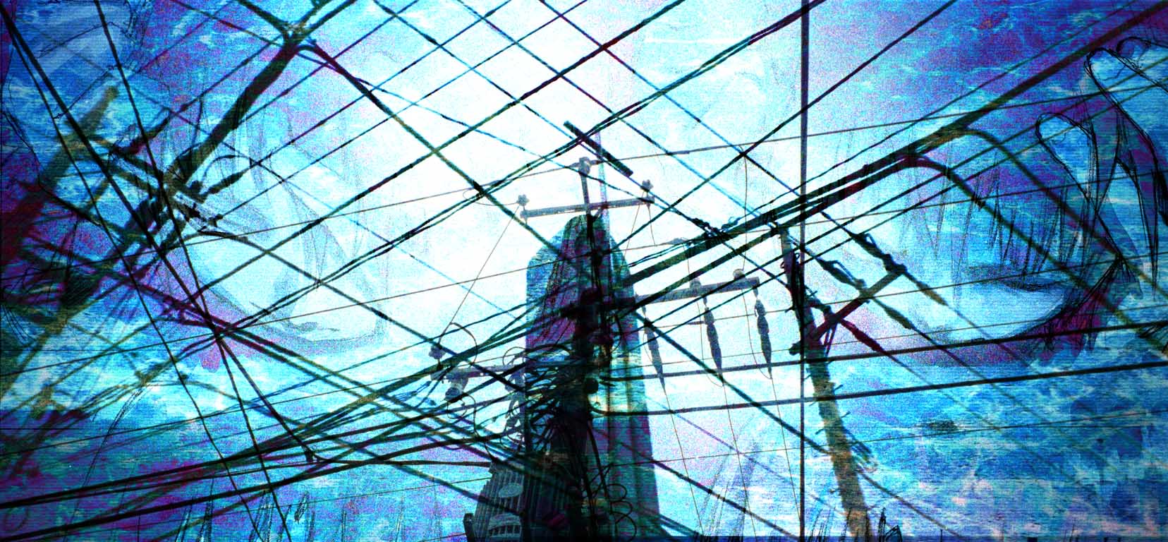Safebooru - 1girl 90s blue closed eyes highres iwakura lain power lines ...