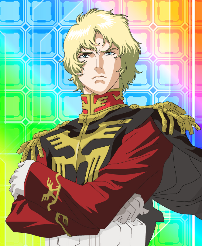 Safebooru - bad id blue eyes cape char aznable crossed arms gundam male ...