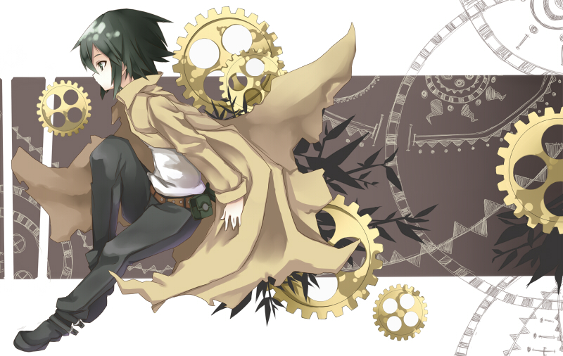 Safebooru - androgynous black hair coat gear gears kino kino no tabi ...