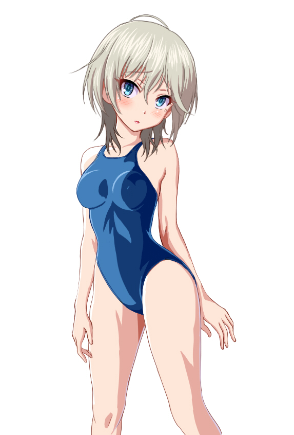 Safebooru - 1girl anastasia (idolmaster) blue eyes blue swimsuit blush competition swimsuit ...