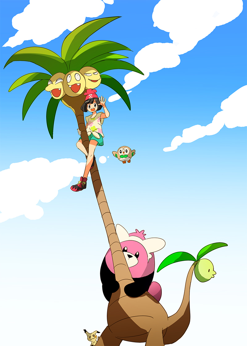 Safebooru - 1girl 4others alola form alolan exeggutor beanie bear ...