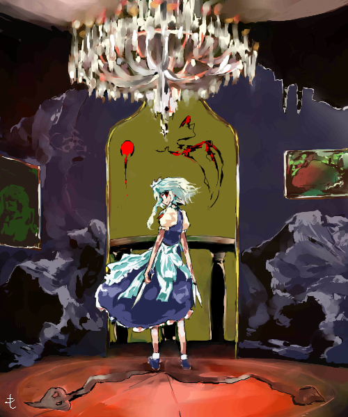 Safebooru - 1girl braid female izayoi sakuya knife mo short hair ...