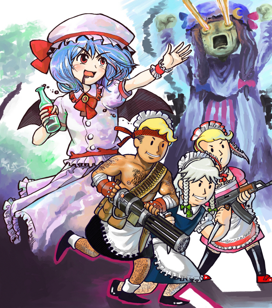 Safebooru - eye beam fallout fallout 3 gun izayoi sakuya kirisame ...