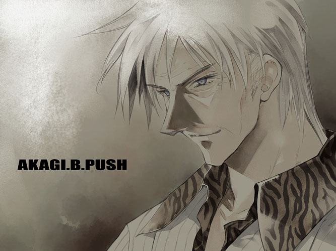 Safebooru - 1boy akagi akagi shigeru formal male focus solo suit sumi ...