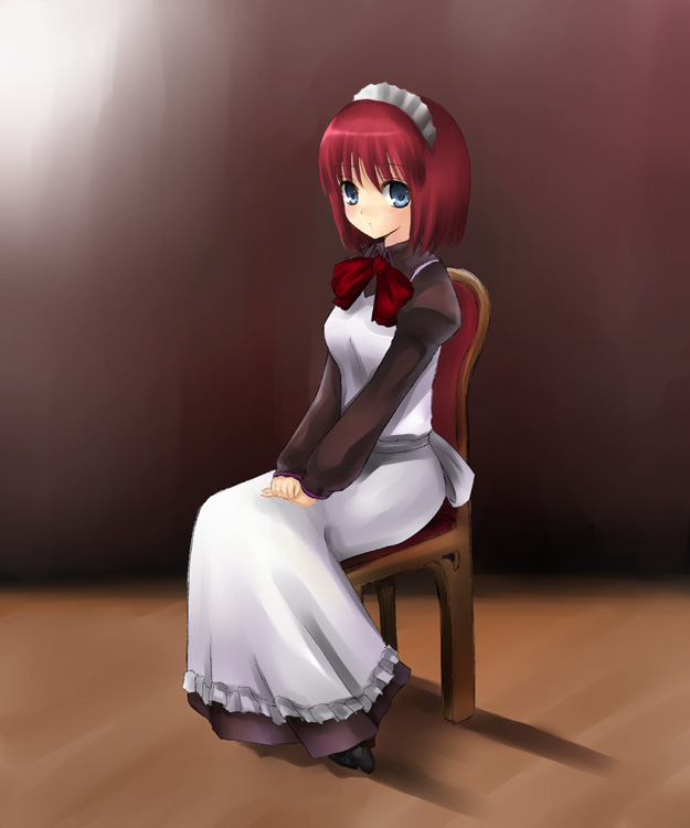 Safebooru - 00s 1girl bad anatomy chair hisui maid poorly drawn shima ...