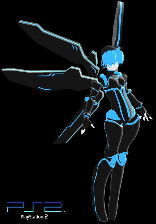 Safebooru - 1girl 3d console game console neon trim personification ...