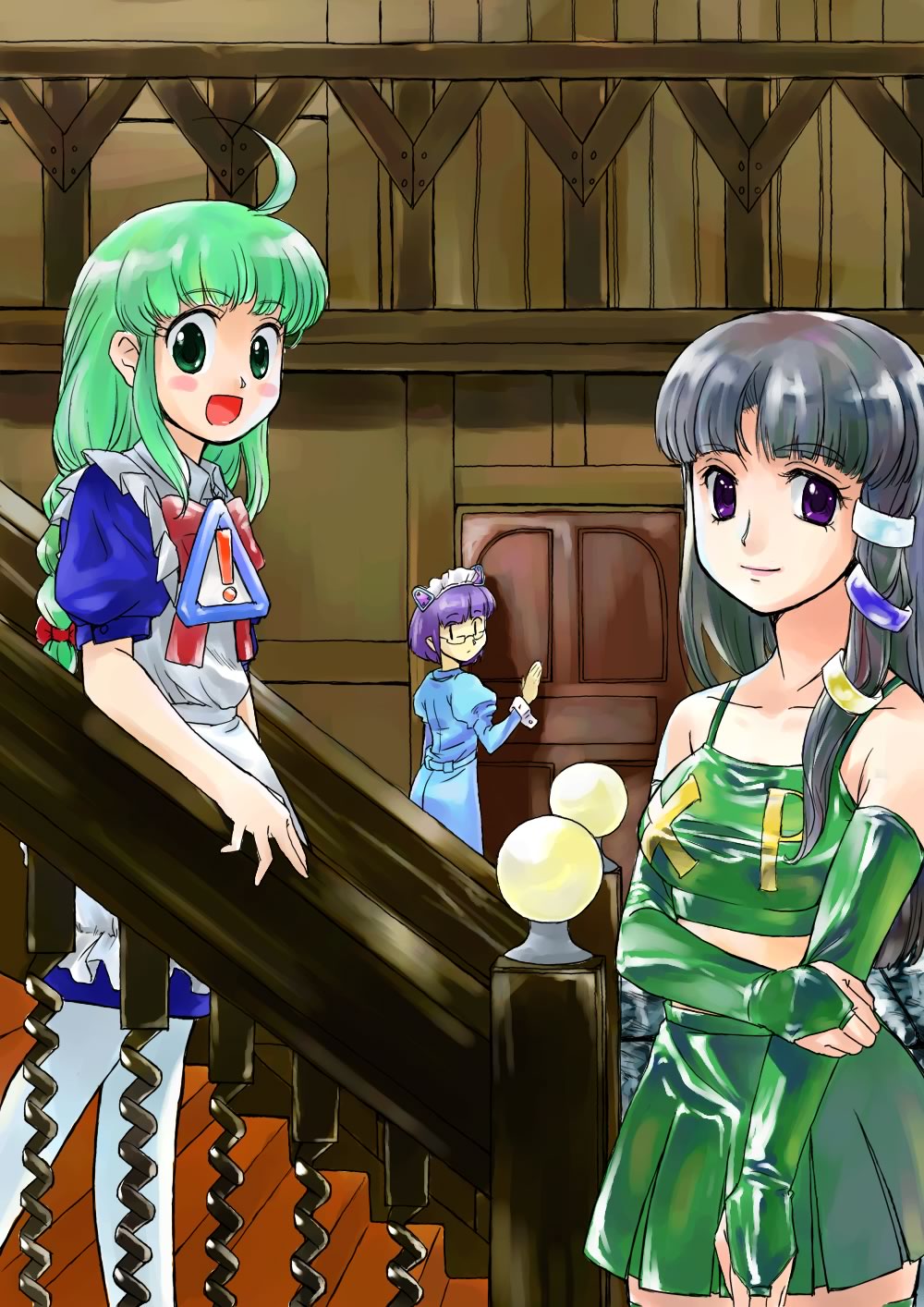 Safebooru - 2k-tan glasses highres me-tan os-tan xp-tan | 2077425