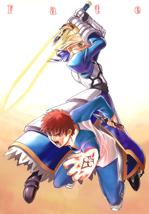 Safebooru - 1boy 1girl armor armored dress blonde hair command spell ...