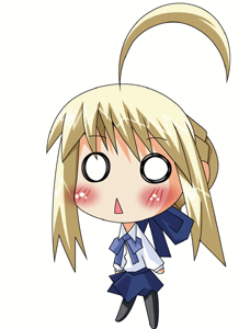 Safebooru - ahoge animated animated gif blouse chibi fate/stay night ...