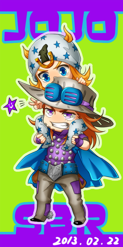 Safebooru - 2boys beard blonde hair blue eyes cape carrying chibi ...