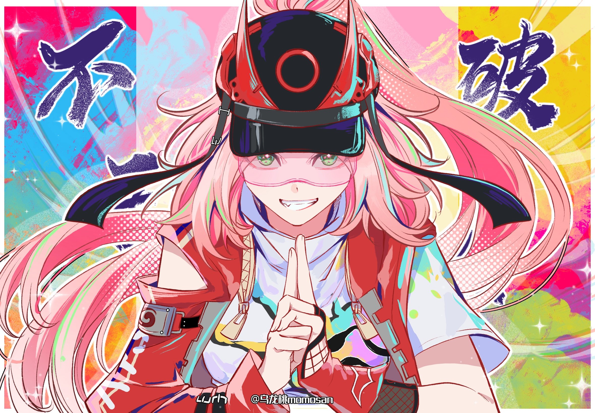 Safebooru - 1girl asymmetrical sleeves baseball cap belt black hat bridal gauntlets crop top ...