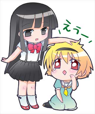 Safebooru - 2girls chibi cyakoro2002 furude rika higurashi no naku koro ...
