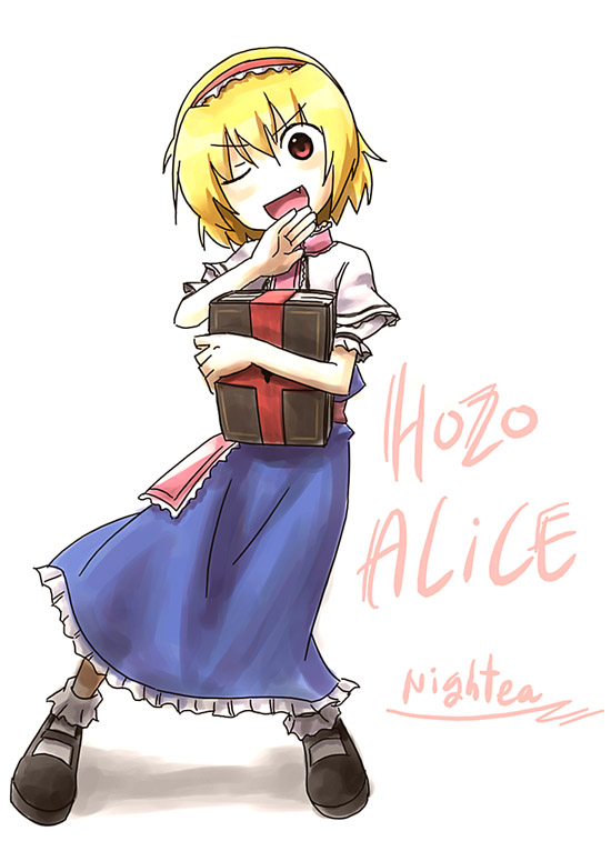 Safebooru - 1girl ;d alice margatroid alice margatroid (cosplay) blonde hair cosplay crossover ...