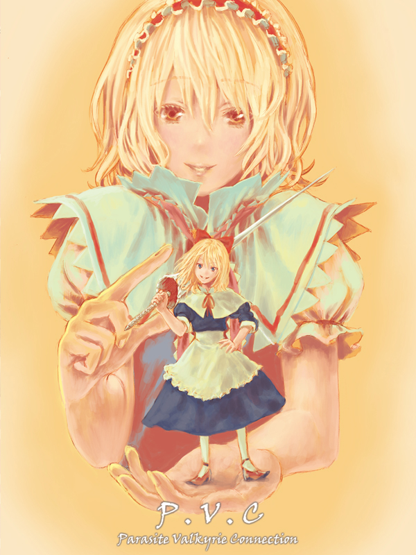 Safebooru - 1girl alice margatroid apron blonde hair bow capelet chiki (botsugo) female hair bow ...