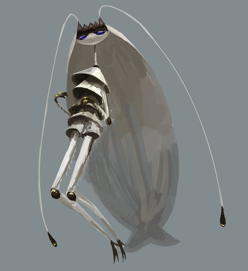 Safebooru - antennae blue eyes cockroach full body grey background ...