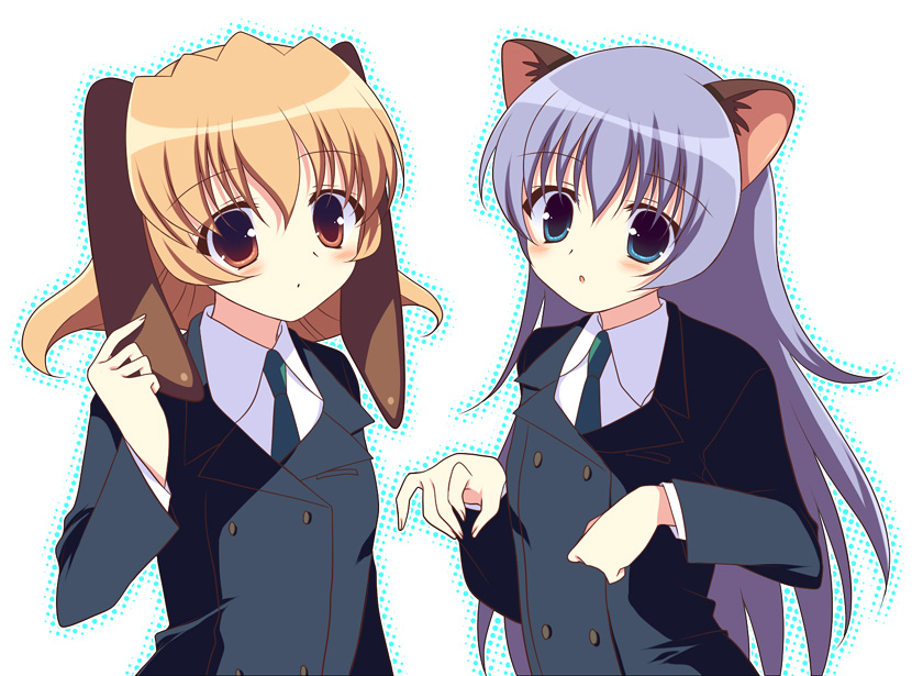 Safebooru - animal ears blue eyes blue hair brown eyes brown hair dog ...