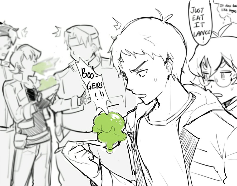 Safebooru - /\/\/\ 1girl 4boys eating english fat flipped hair glasses ...