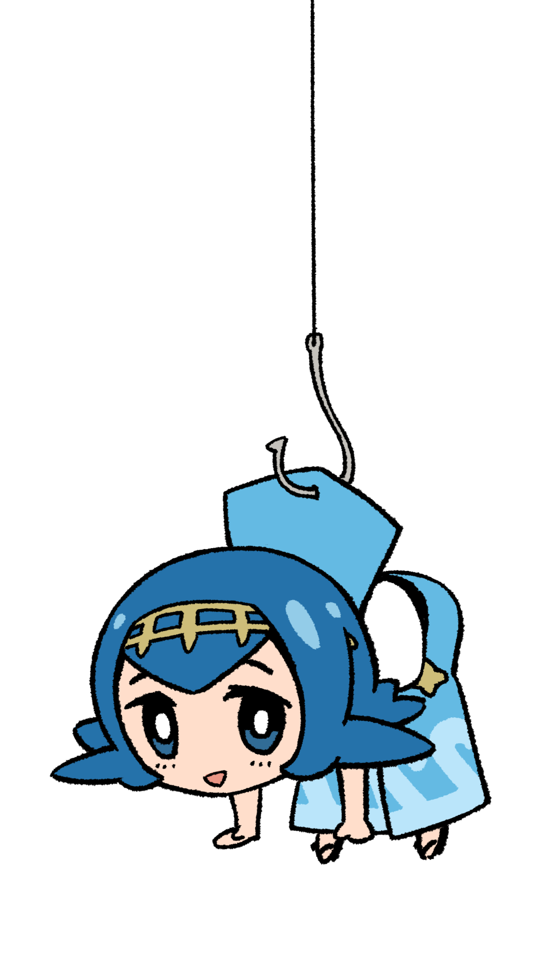 Safebooru - 1girl :d baggy pants bangs black swimsuit blue eyes blue ...