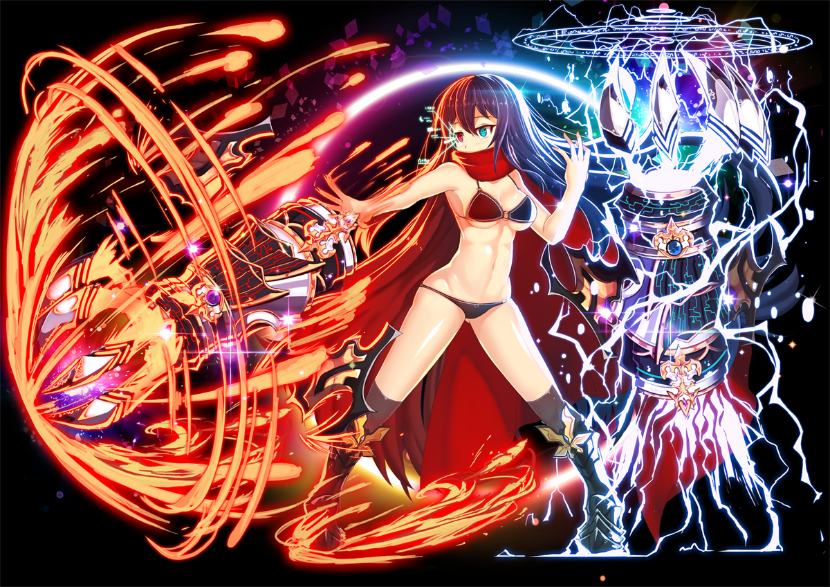 Safebooru - 1girl armor armored boots armpits bangs bare arms bare shoulders bikini black ...