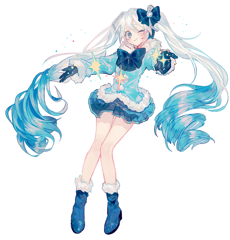 Safebooru - 1girl full body gloves hatsune miku headphones long hair ...