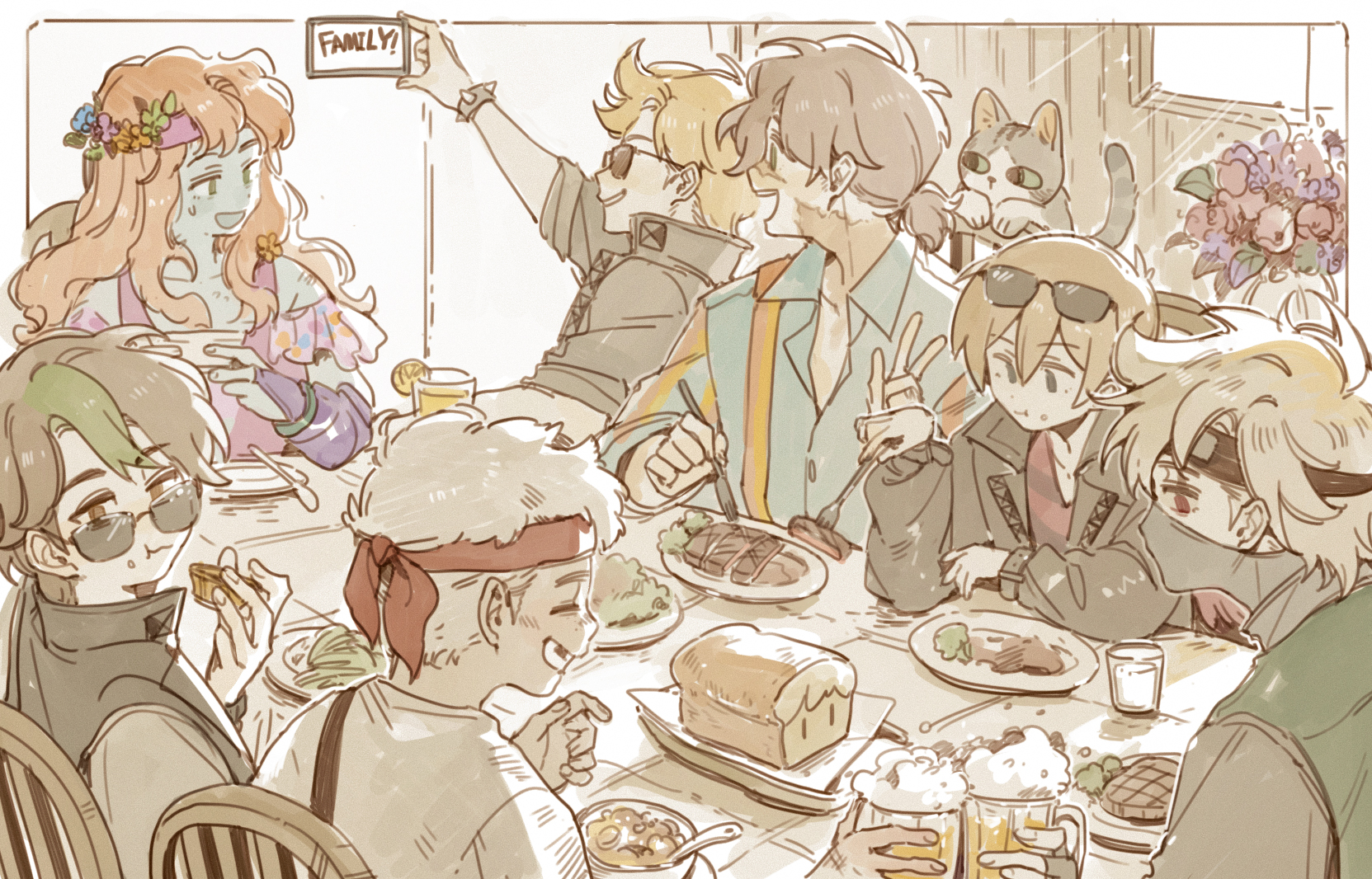 Safebooru - 1girl 6+boys alcohol alternate costume animal bad boys (limited life smp ...