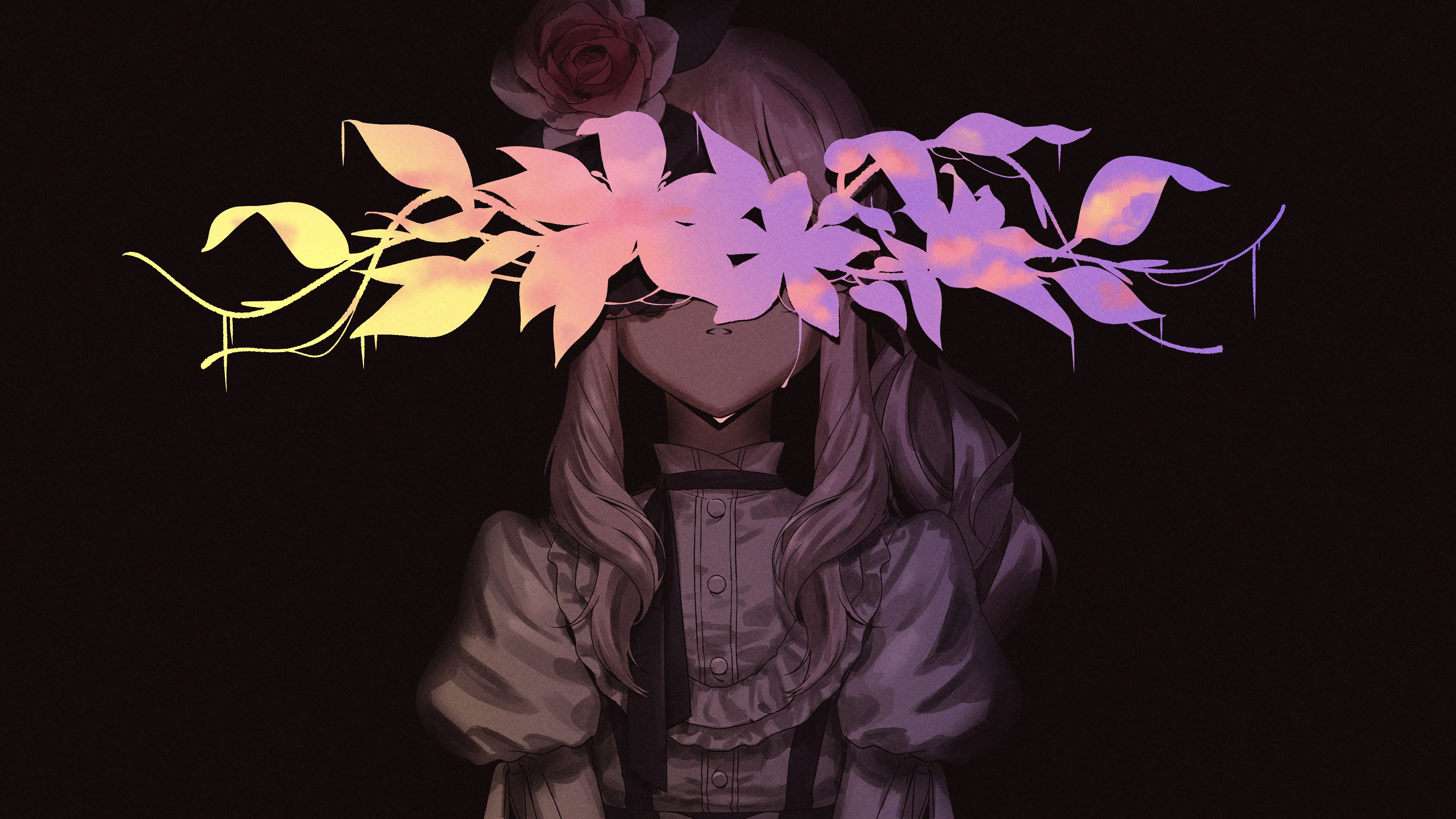 Safebooru - 1other absurdres akiyama mizuki angst black background ...