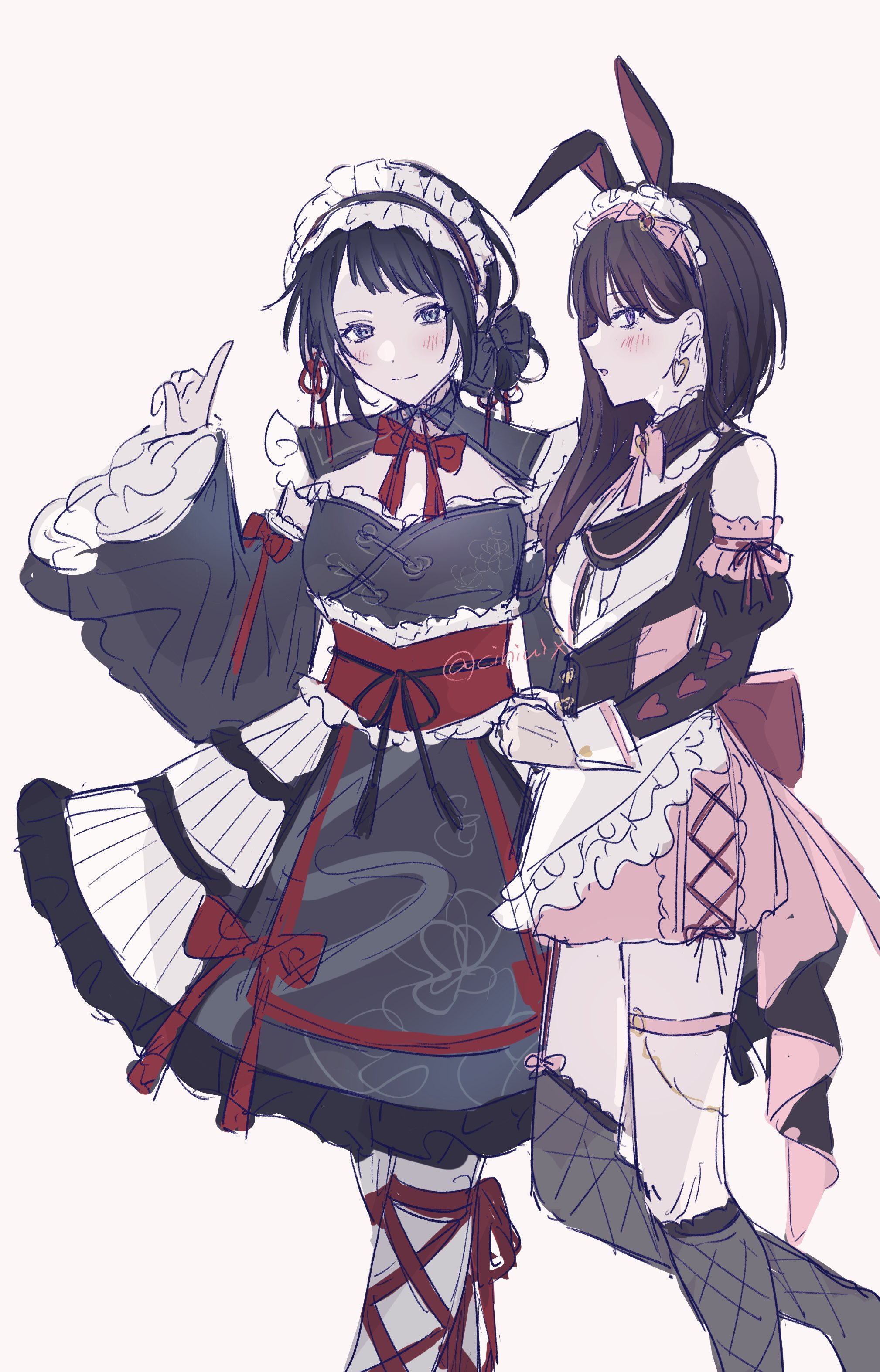 Safebooru - 2girls absurdres animal ears apron bang dream! bang dream ...