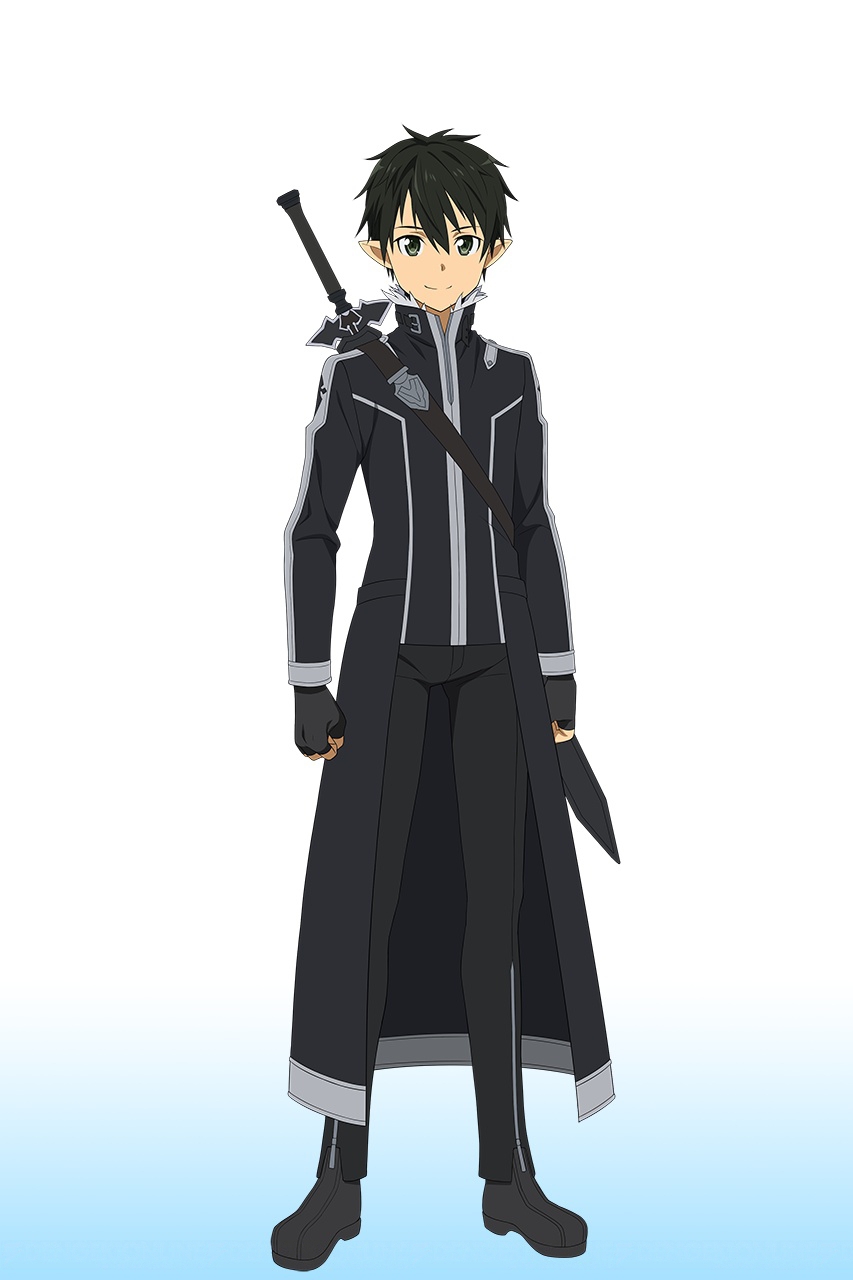 Safebooru - 1boy black eyes black gloves black hair cape clenched hands ...
