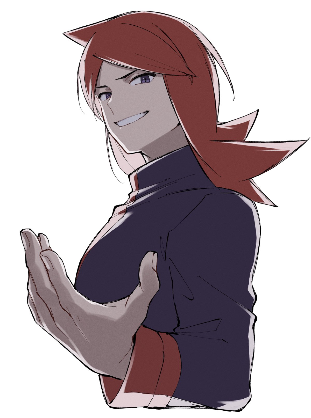 Safebooru - 1boy commentary request cowlick from side grin highres ...