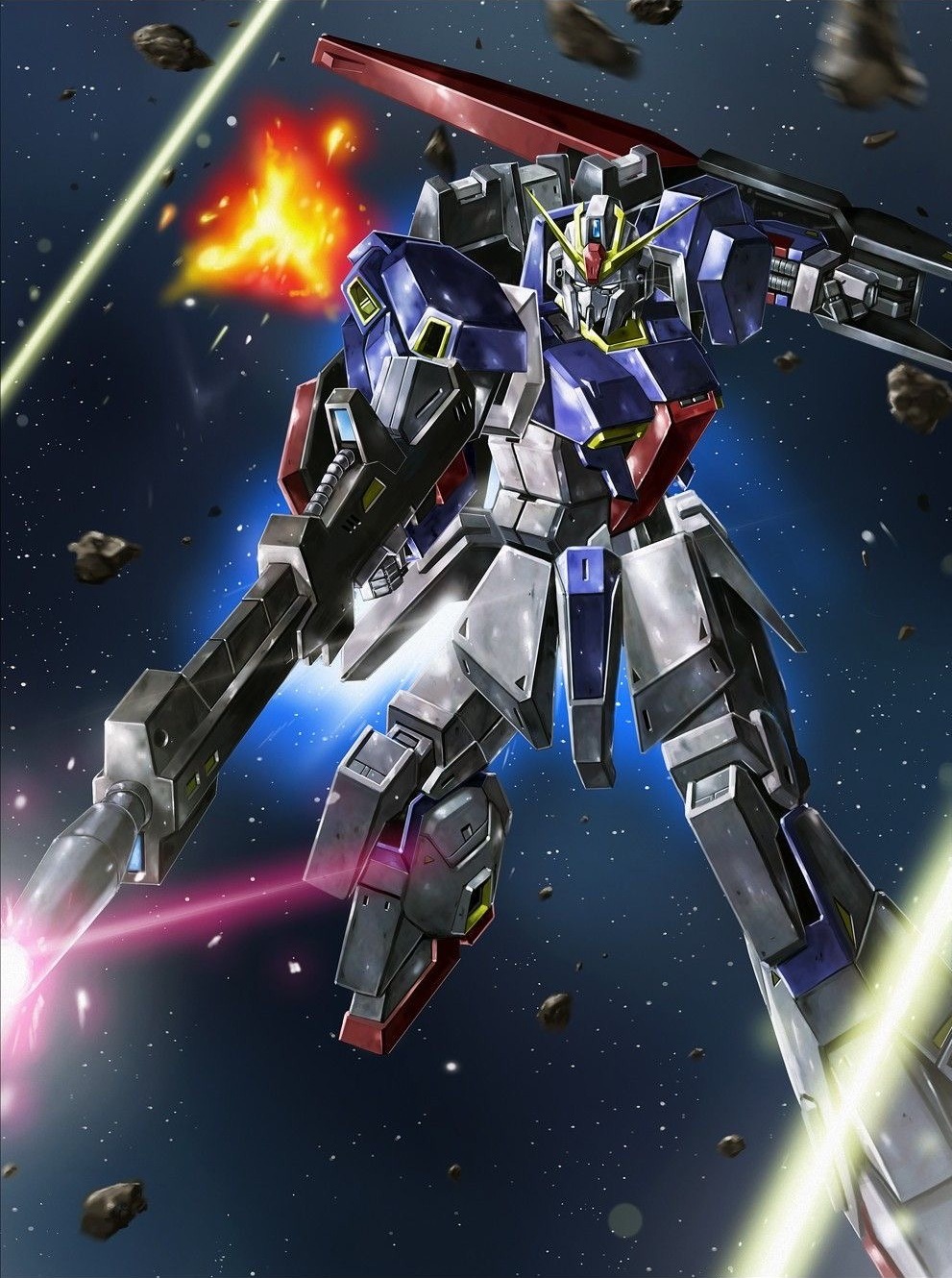 Safebooru - aeug artist request asteroid battle beam rifle energy beam ...