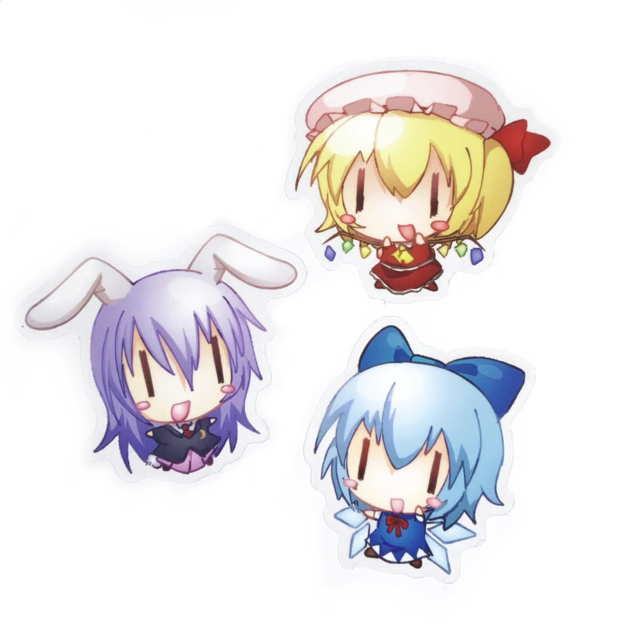 Safebooru - 3girls :d blonde hair blue hair bow chibi chibi only cirno ...