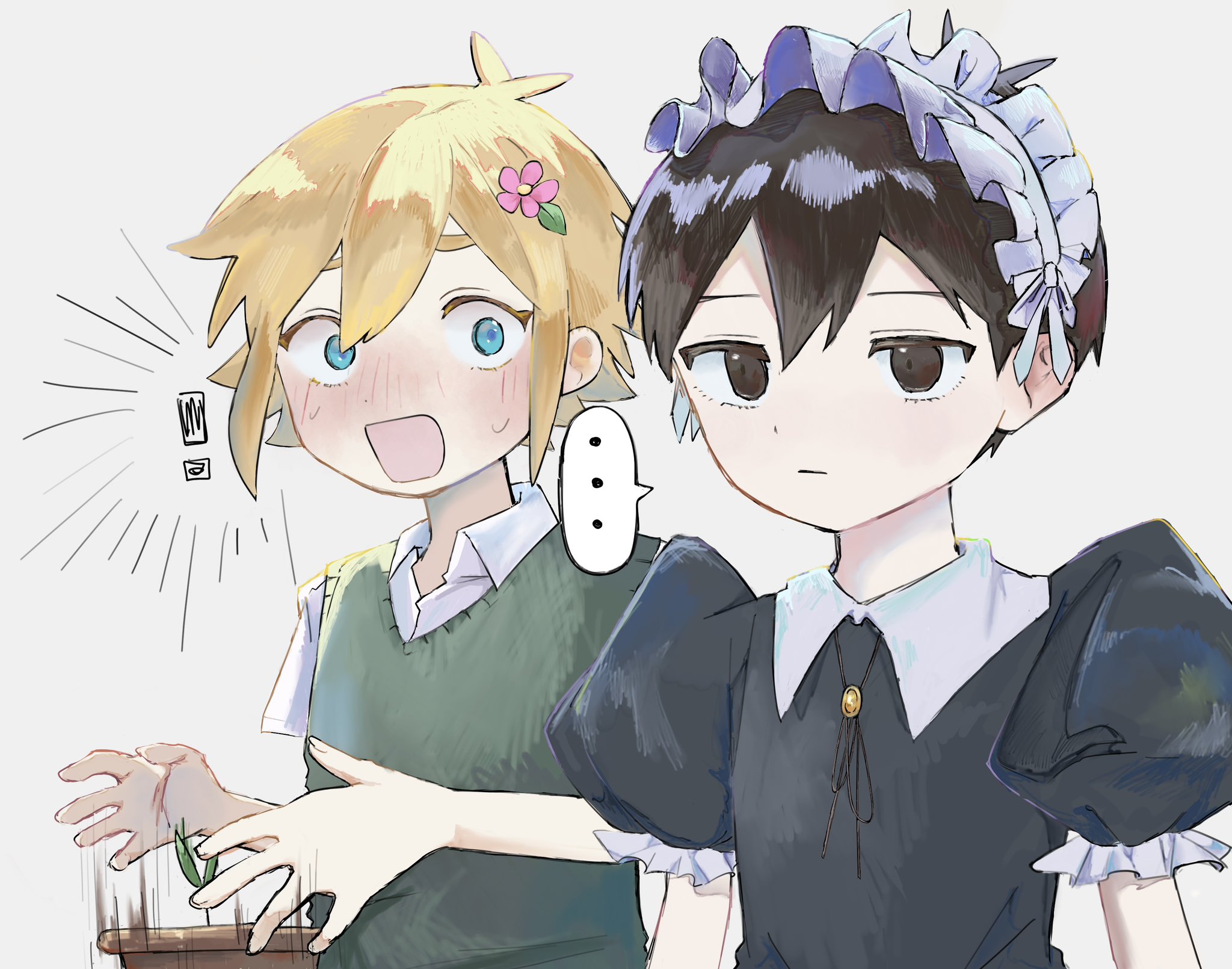 Safebooru - ... 2boys alternate costume antenna hair asahiro610210 basil (faraway) (omori) basil ...