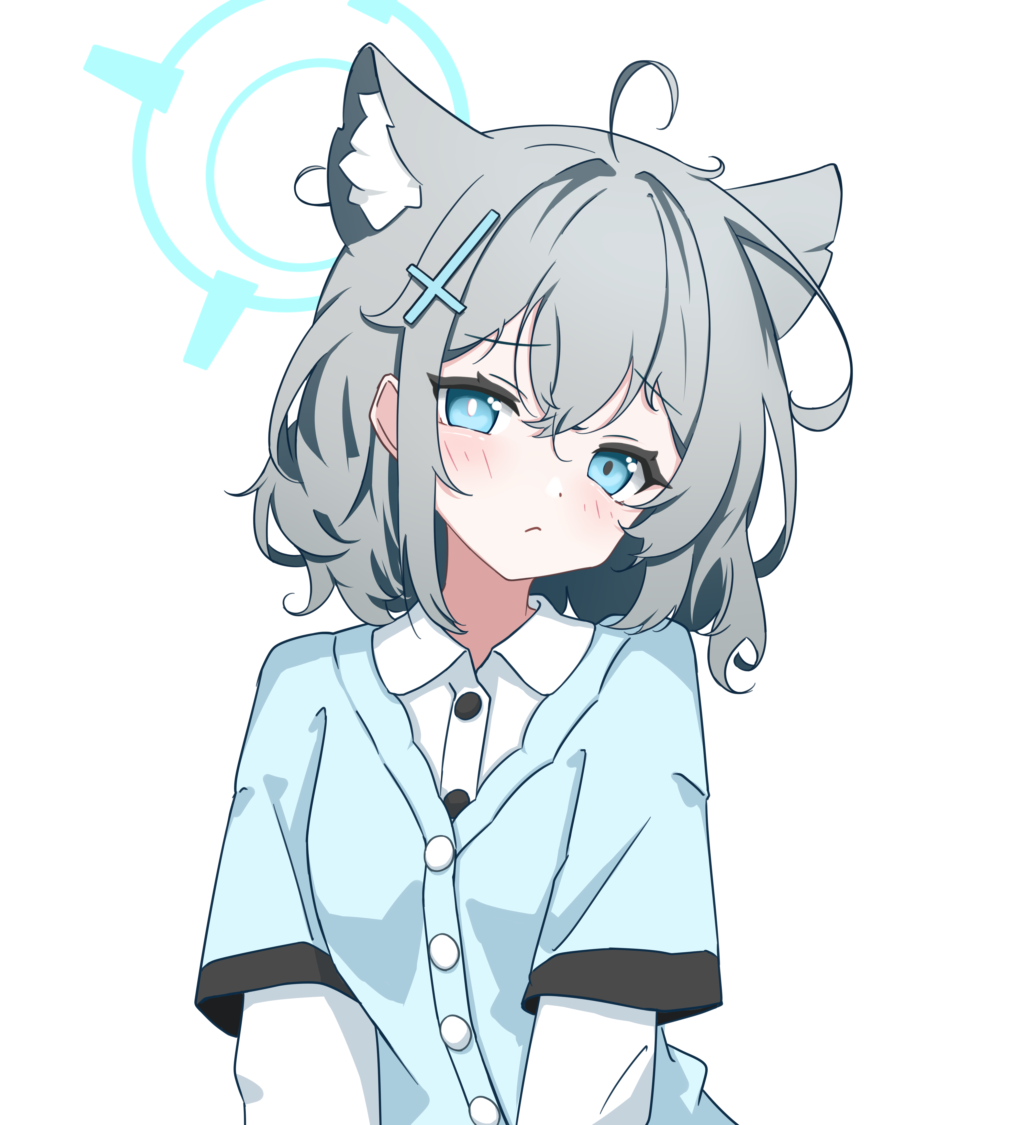 Safebooru - 1girl absurdres ahoge alternate costume animal ear fluff animal ears blue archive ...